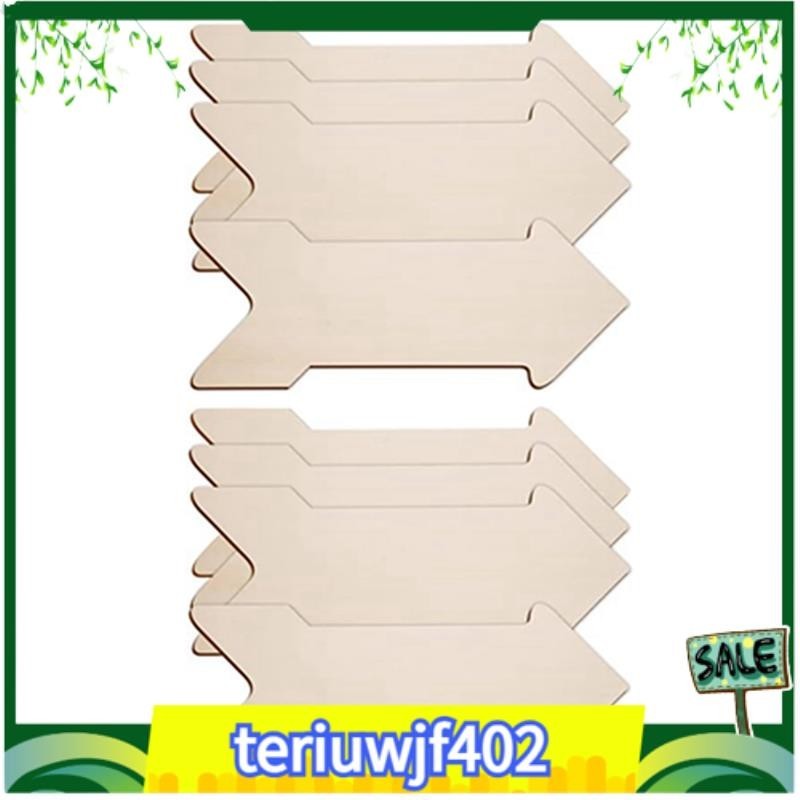 TI 】8Piece Wooden Arrow Shape Cutouts Slice Unfinished Arrow Wood Sign ...