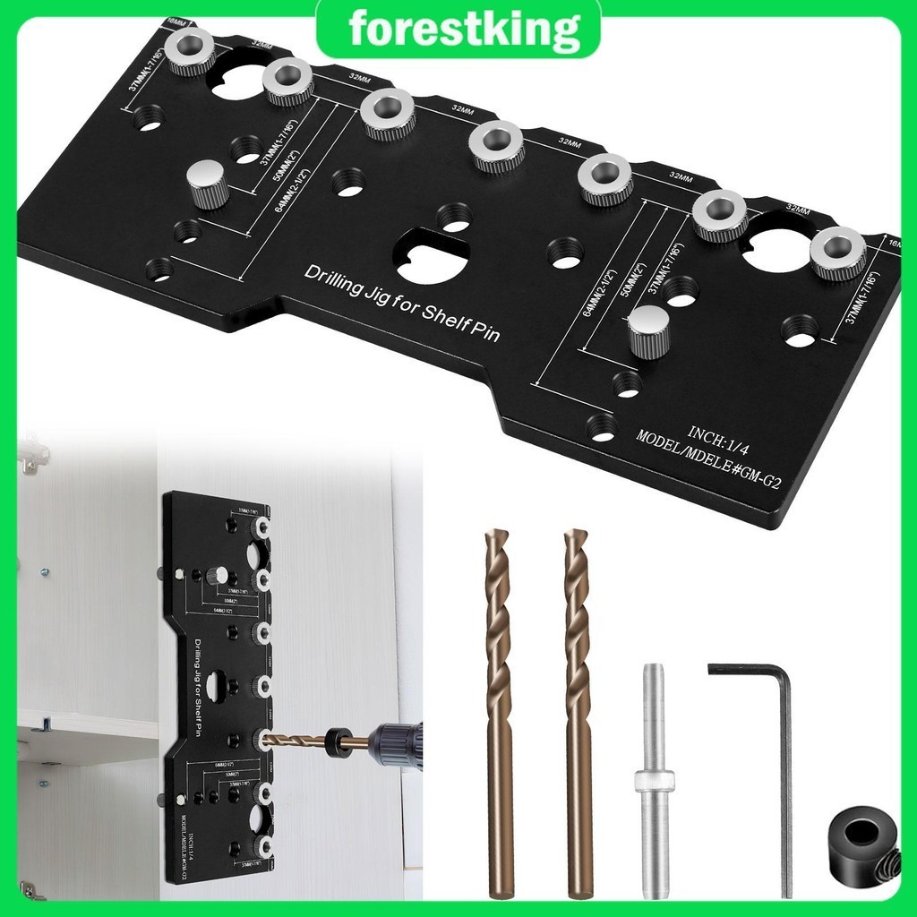 Shelf Pin Jig 1/4 Inch Aluminum Alloy Shelf Pin Drilling Guide Precise ...