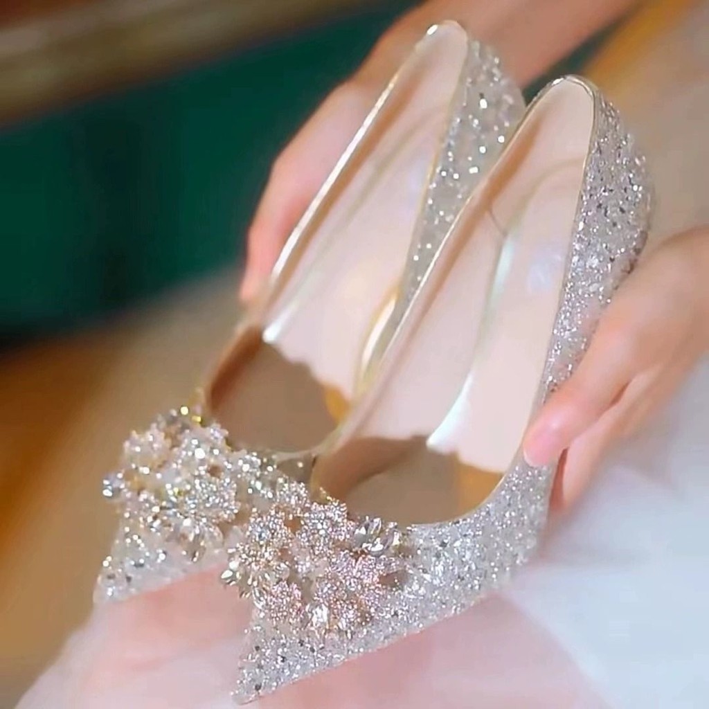 French High Heels Summer Women 2023 New Style Crystal Shoes Wedding ...