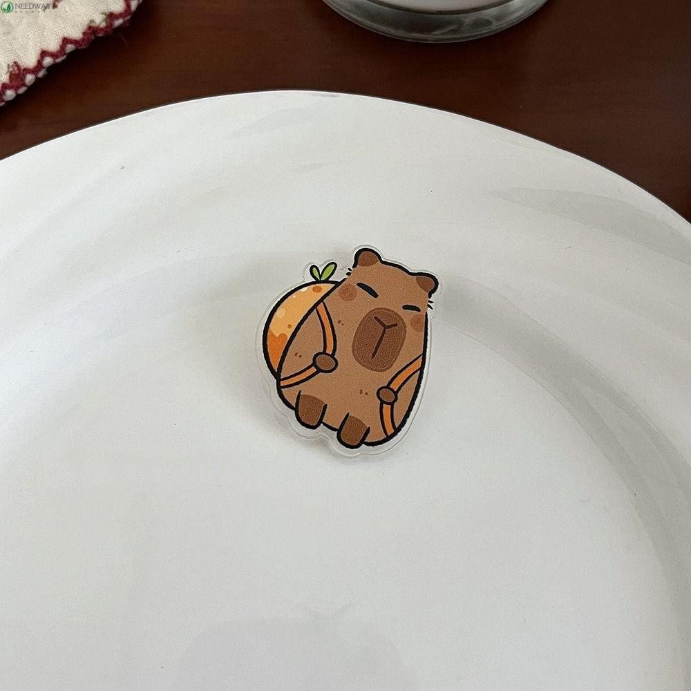 NEEDWAY Acrylic Capybara Pin, Breastpin Cute Study Capybara Brooch ...