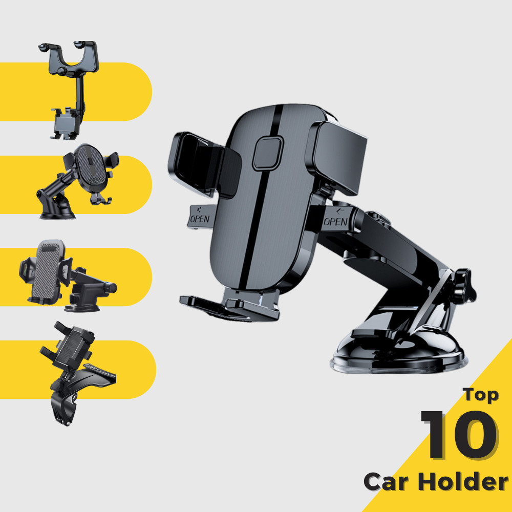 Car Holder 360° Long Neck Car Mount Phone Holder Mobile Phone Stand with Silicon Sucker (With ...