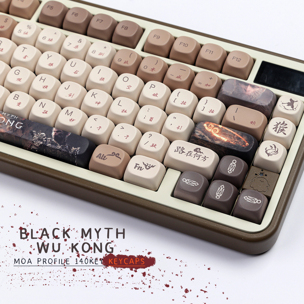 MOA Profile Black Myth Wukong Keycaps/set 140Keys PBT Custom Keycaps ...