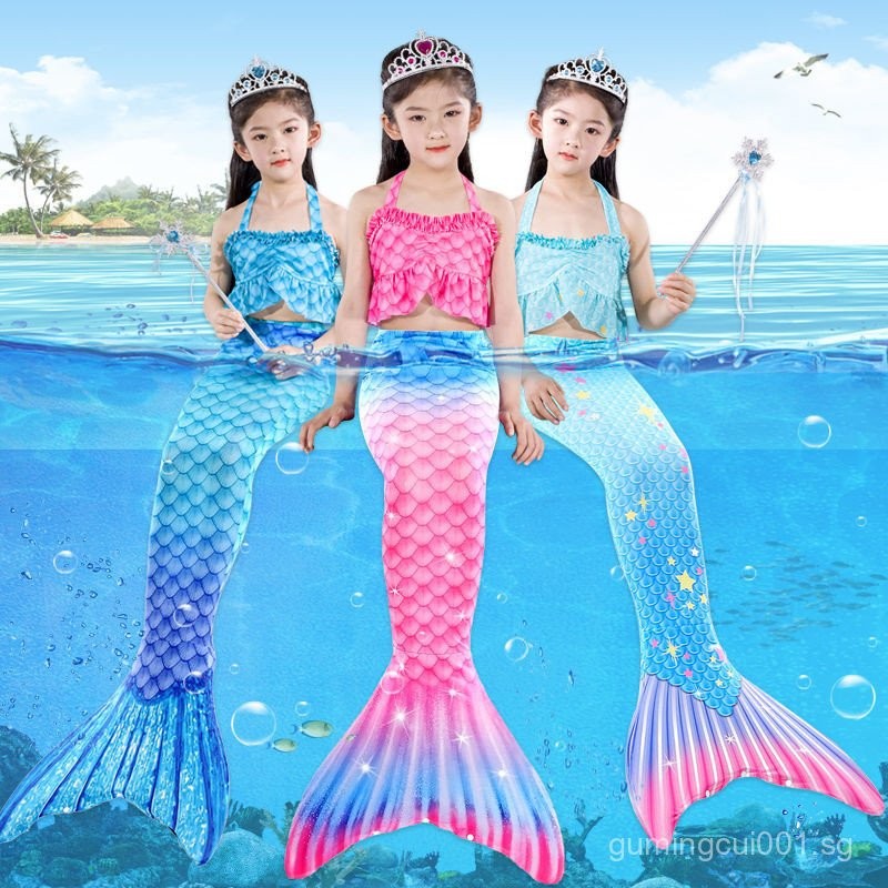 Children's Mermaid Tail Suit Female Summer Baby Swimwear Little Girl ...