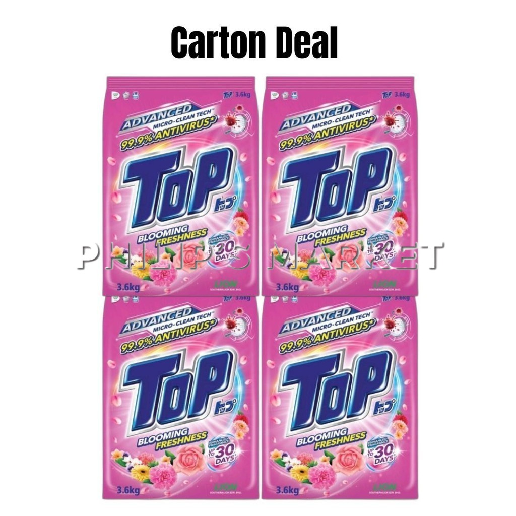 (Carton Deal) Top Blooming Freshness Detergent Powder 3.6kg 4 Packs ...
