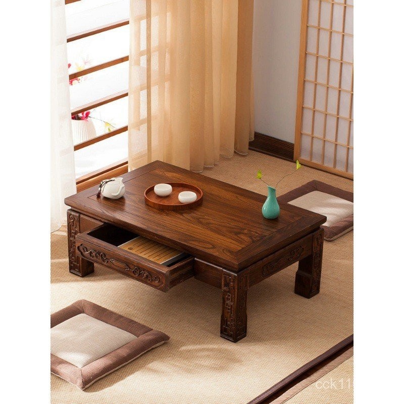 Home Antique Style Solid Wood Small Table Bay Window Table Japanese ...