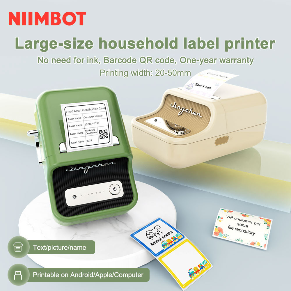 NIIMBOT B21 Thermal Label Printer Barcode Label Printer Label Note Name ...