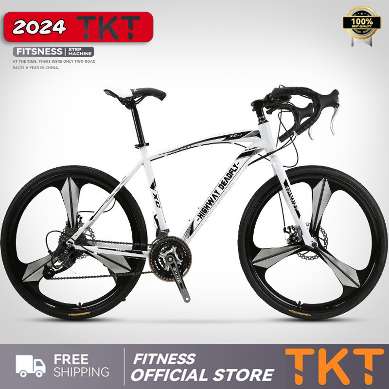 TKT Fixie Bicycle/ 24 27 Speed Shifter Bike/dual Disc Brake Lightweight ...