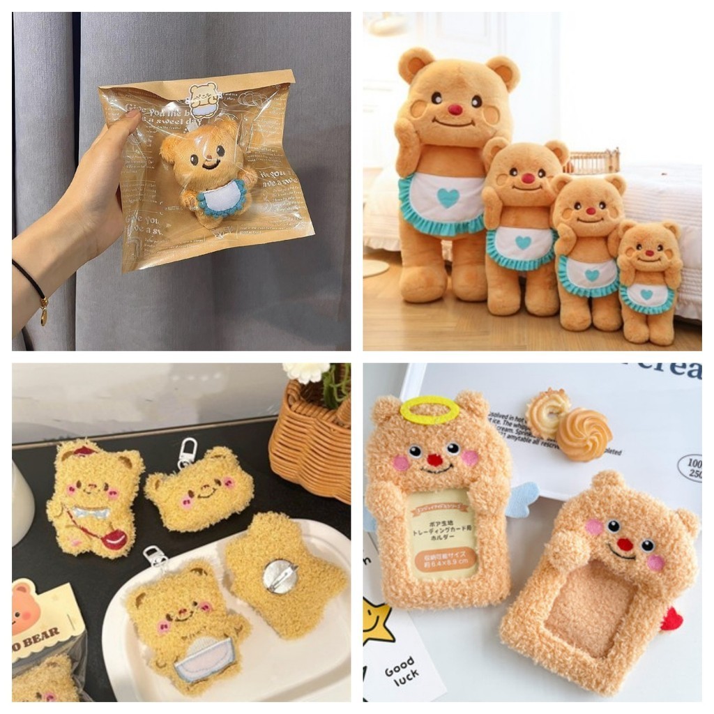 Butter Bear Four Piece Set, Bear Keychain Doll, Keychain Pendant ...