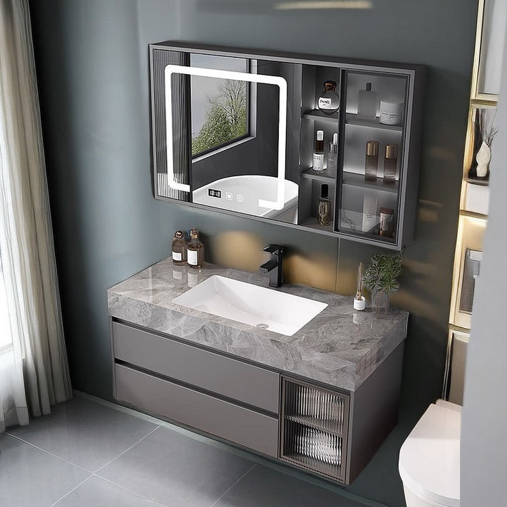 Bathroom Vanity Cabinet Set with Seamless Ceramic Basin, Ideal for ...