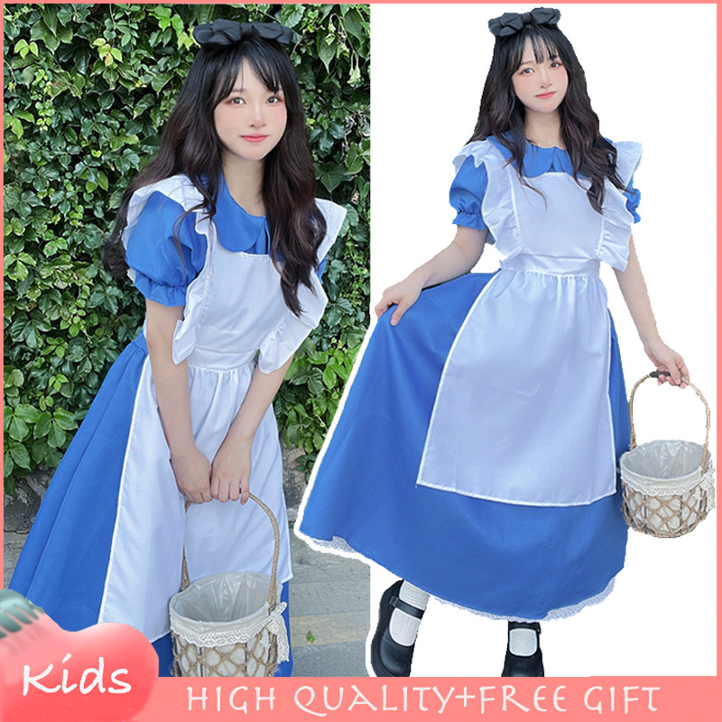 Alice In Wonderland Cute Lolita Fancy Blue Dress For Woman Halloween ...