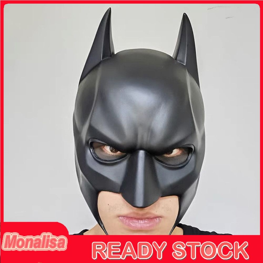 Latex Batman Mask Hood Halloween Cosplay Props Batman Mask Masquerade ...