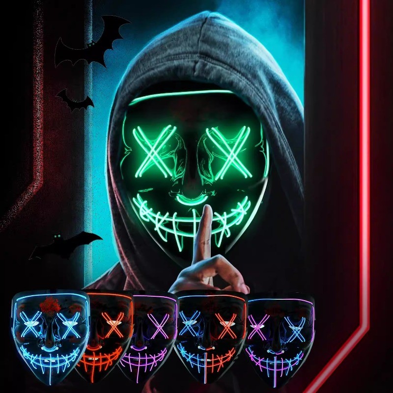 LED Purge Mask Glow in The Dark Cosplay Horror Mask Halloween ...