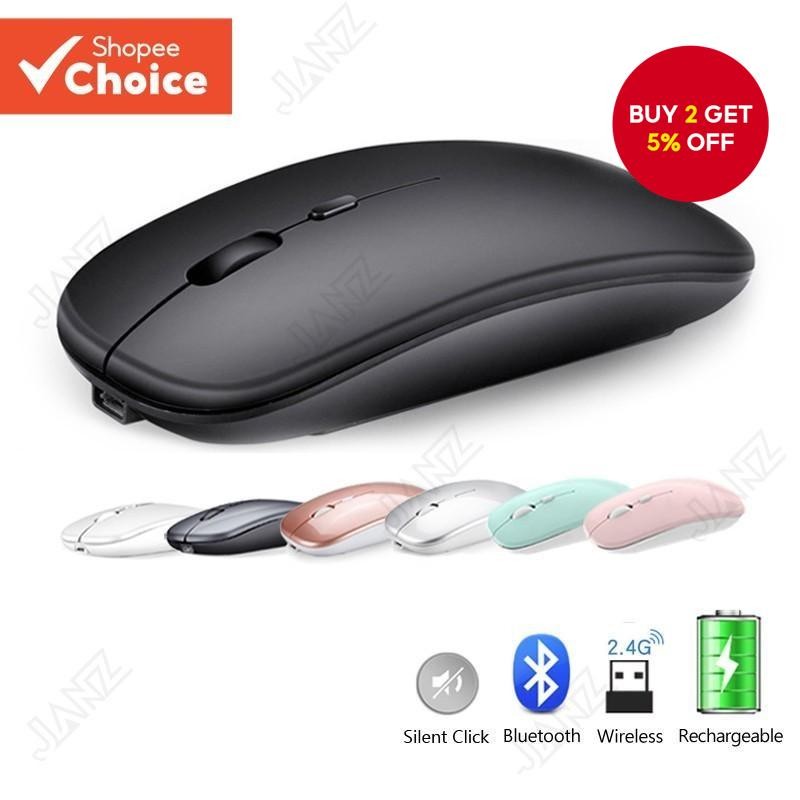 Wireless Mouse Bluetooth Mouse 2.4GHz Optical Rechargeable Ultra Thin ...