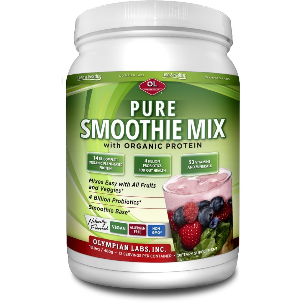 Olympian Labs Pure Smoothie Mix, Pea Protein Powder Plus Probiotics ...