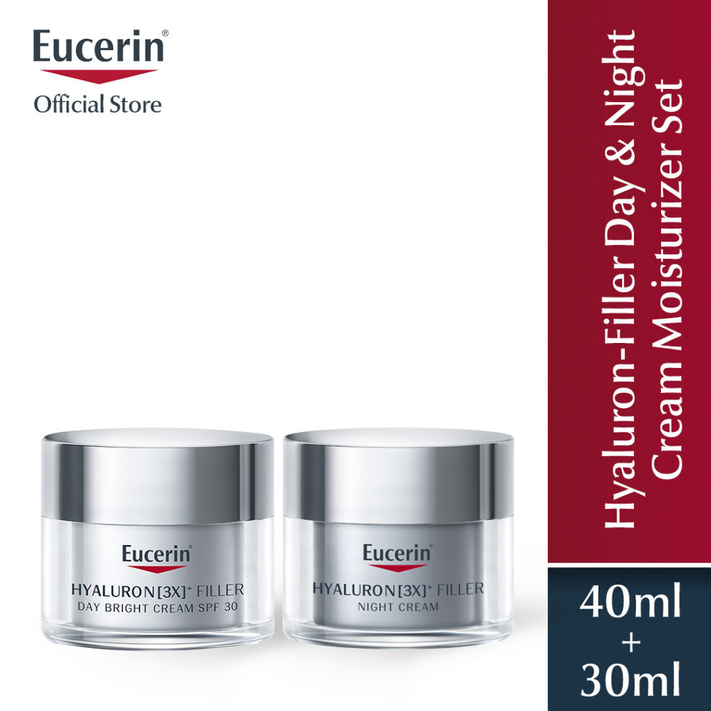 Eucerin Hyaluron-Filler Day & Night Cream Moisturizer Set ( Hyaluron-Filler Day Cream 50ml ...