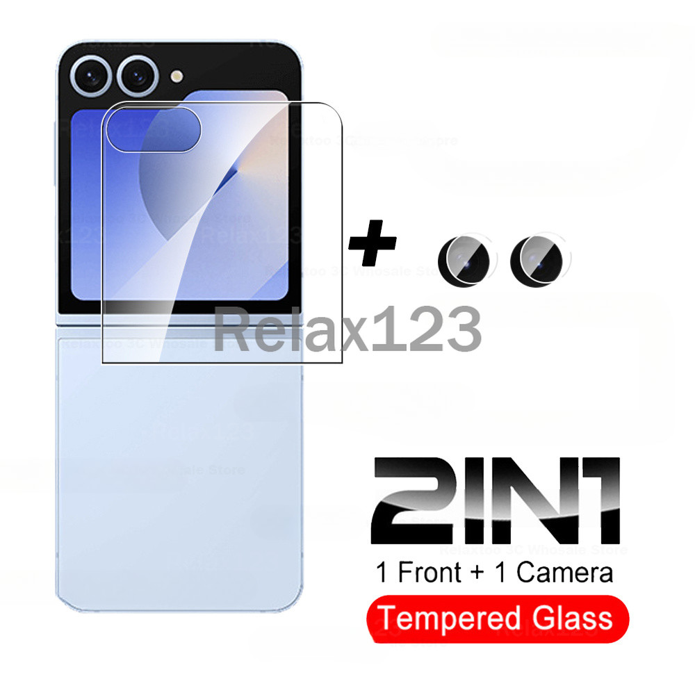 2in1 For Samsung Galaxy Z Flip6 5G 9H Tempered Glass Screen Protector ...