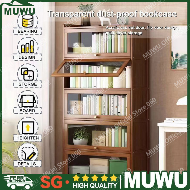 MUWU Bookshelf Storage Rack Floor Standing Simple Household Bookshelf ...