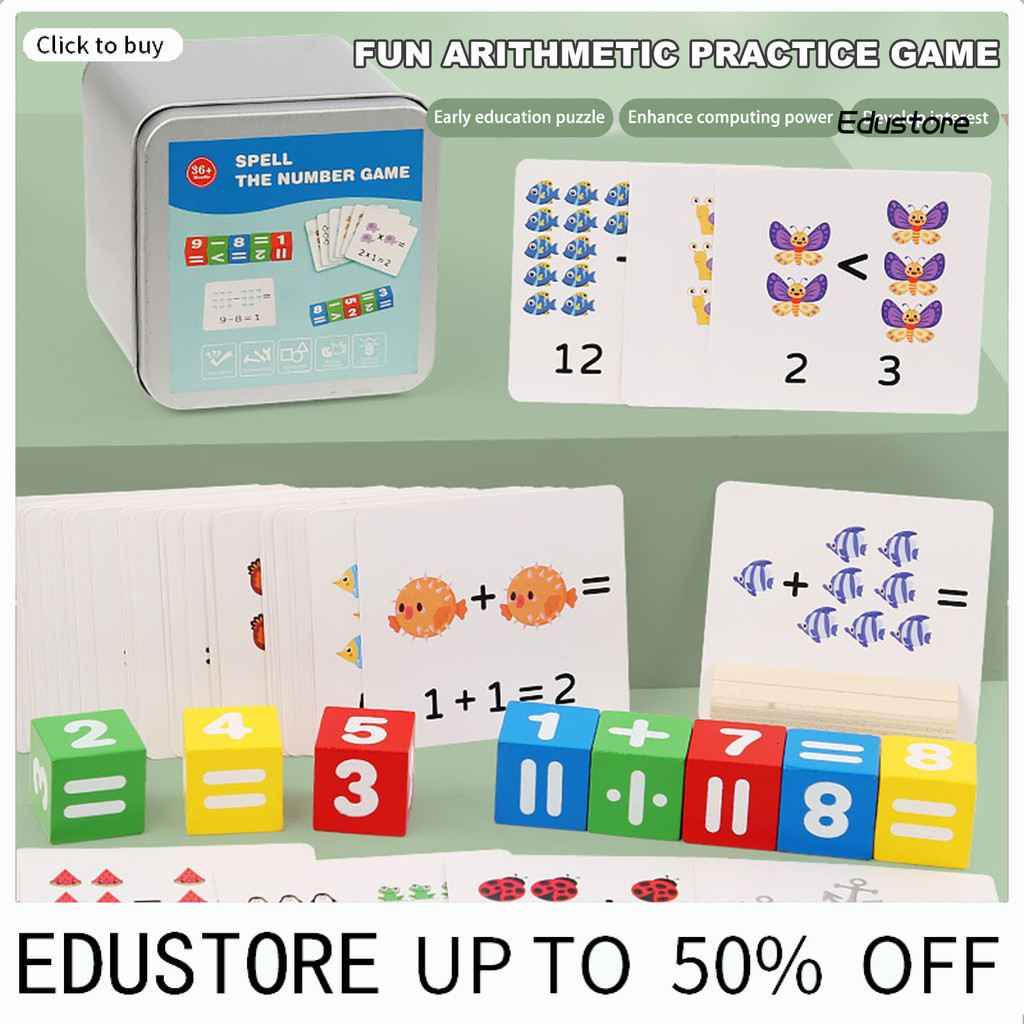 [Edustore] 1 Set Kids Math Matching Game Addition Subtraction ...