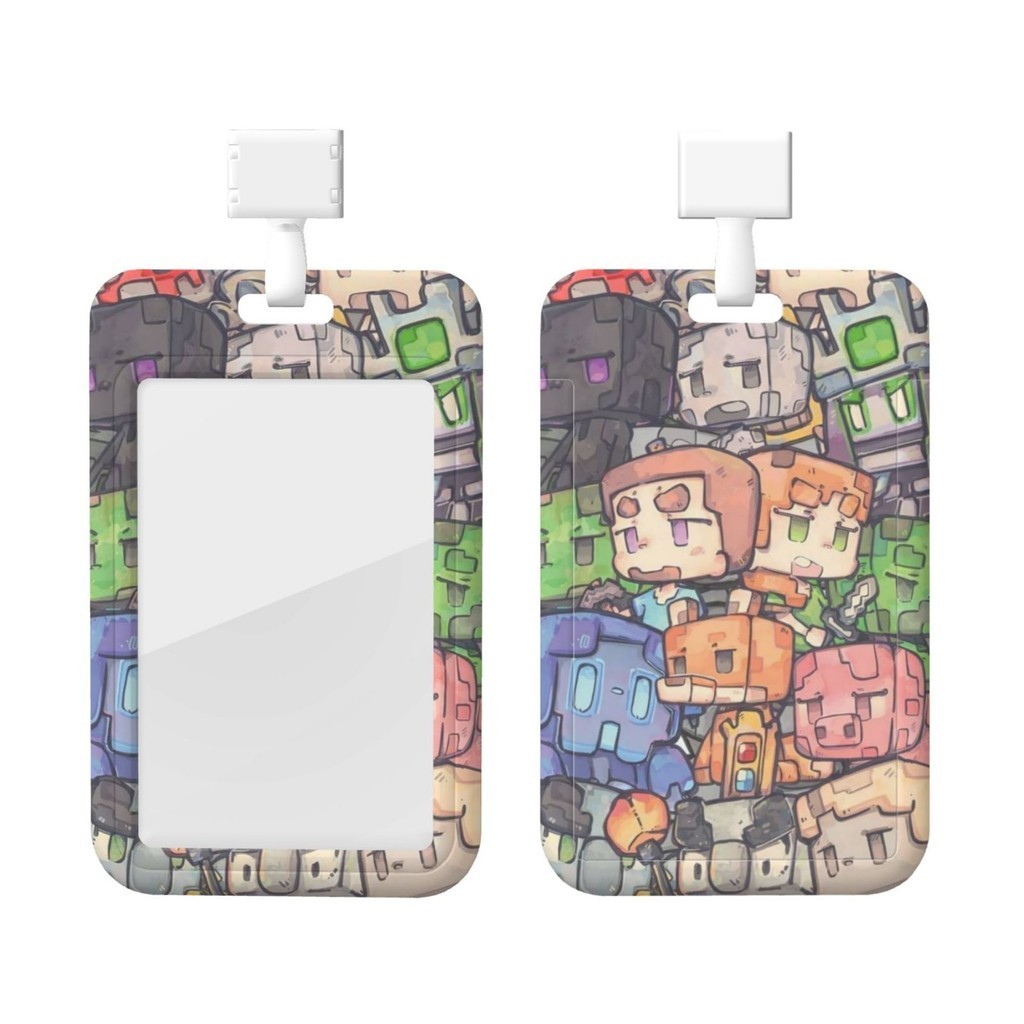 Minecraft ID Card Badge Holder Badge Lanyard Cartoon Anime Card Case ...