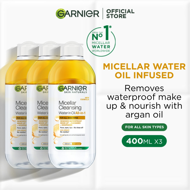 Garnier Micellar Water Oil-infused Triple | Shopee Singapore