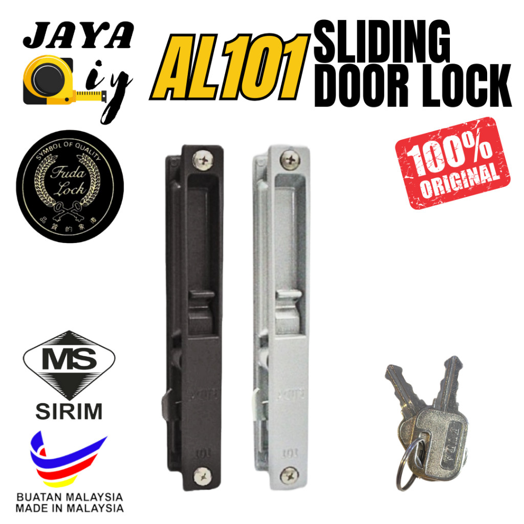 100% ORIGINAL FUDA Sliding Door Lock / Kunci Pintu Aluminium Kaca ...