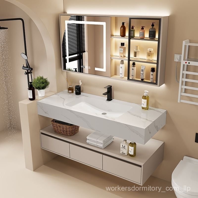Customized Stone Plate Bathroom Cabinet Internet Celebrity Washbasin ...