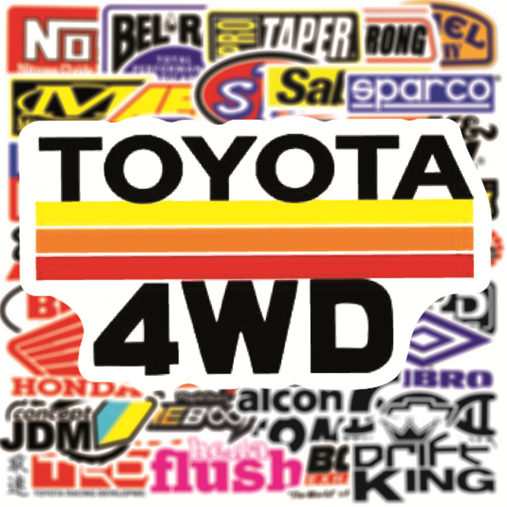 TOYOTA Japanese Label Motto Advertising JDM DIY 50sheet anime LOGO ...
