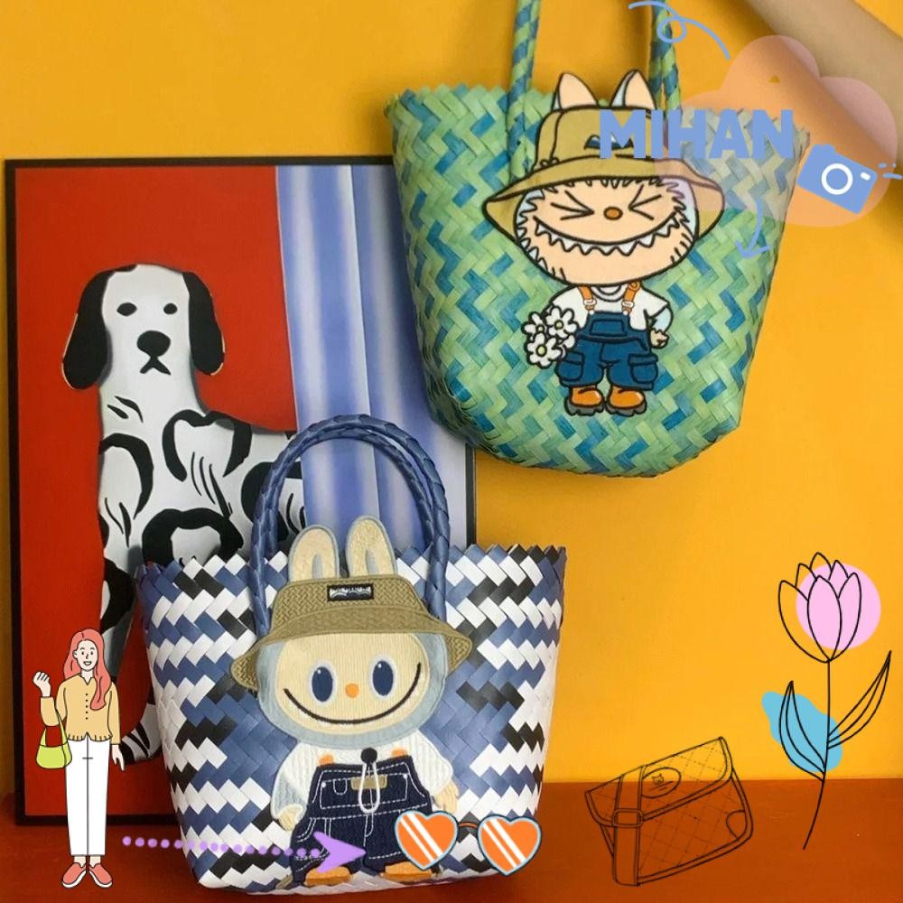 MH Labubu Beach Bag, Waterproof Large Capacity Labubu Crossbody Bag ...