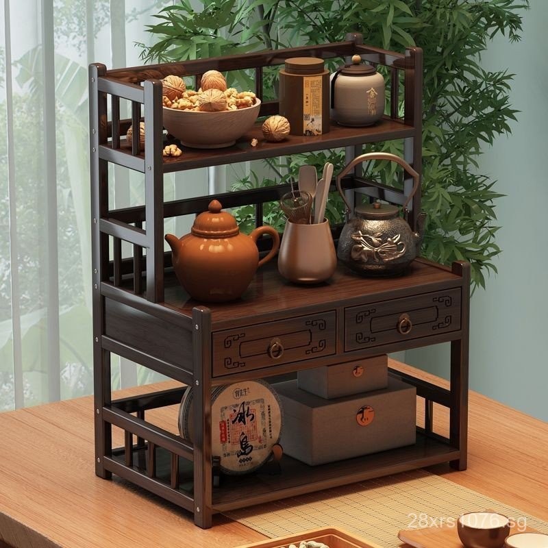 Bogu Rack Tea Rack Tea Set Countertop Display Cabinet Storage Teapot ...