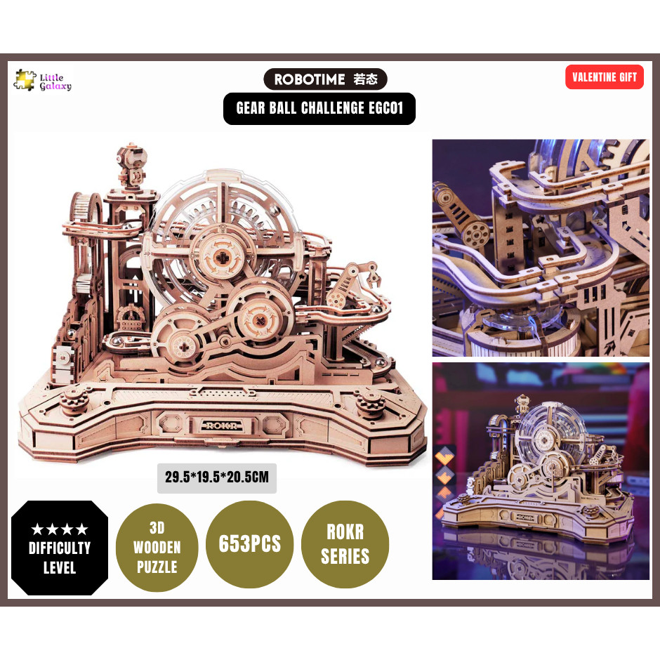 [READY STOCK] Robotime ROKR Mechanical 3D Wooden Puzzle - Gear Ball ...