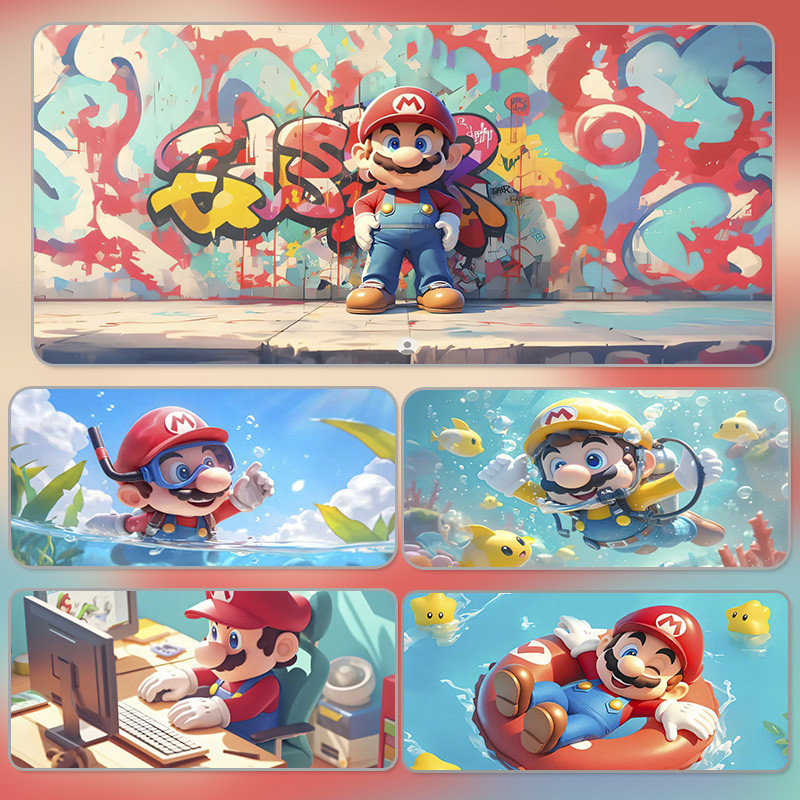 Super Mario Bros Mouse Pad Cartoon Anime Desk Pads Large 90x40cm ...