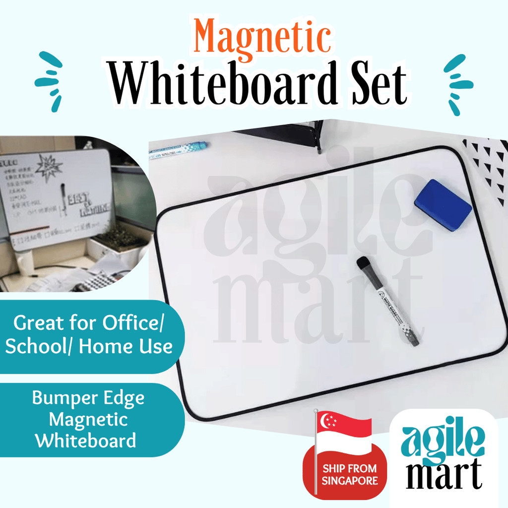 Magnetic Whiteboard Notice Board | Rewritable Message Memo Organiser ...