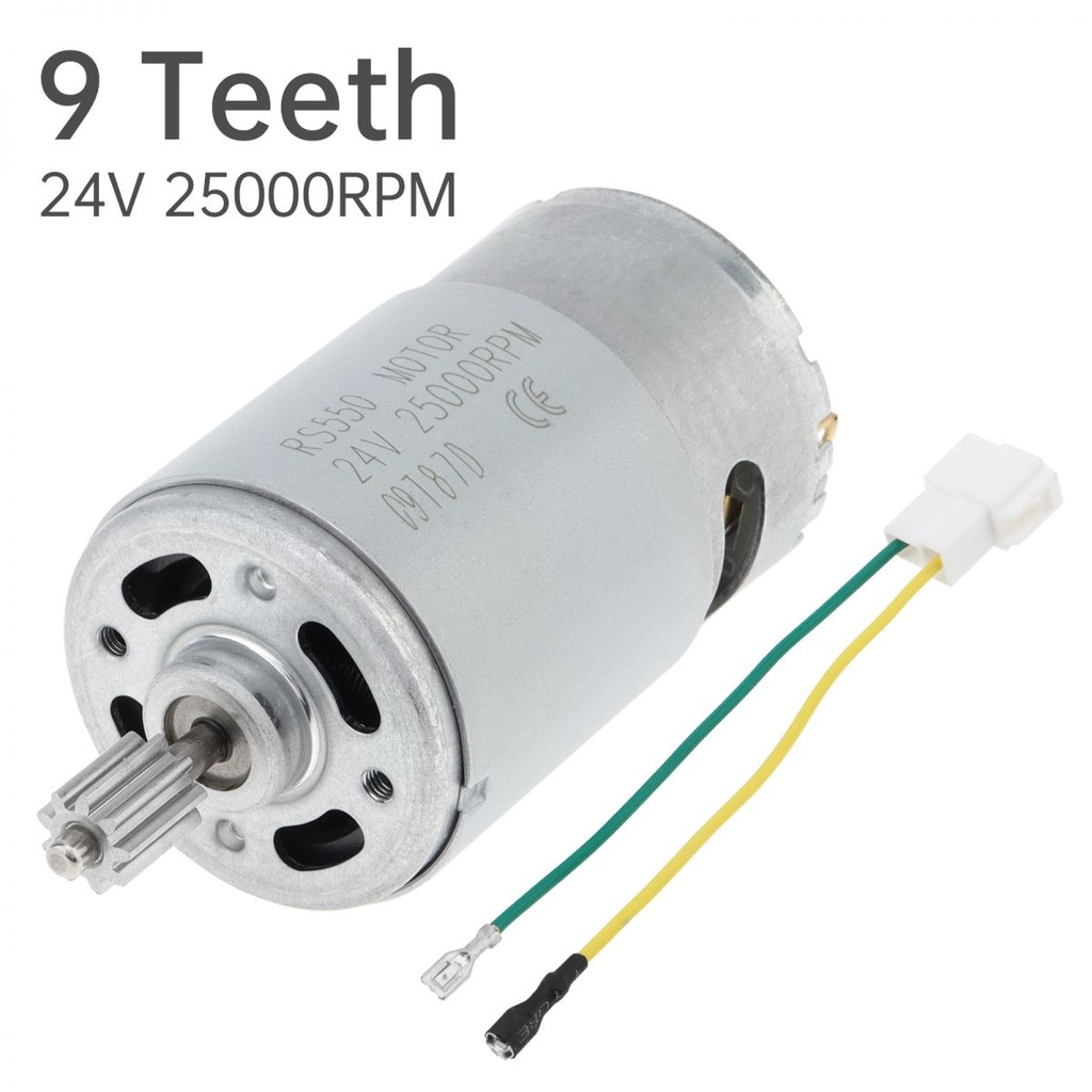 9 Teeth RS550 DC Motor 24V 25000RPM High Speed Electric Motor Drive ...