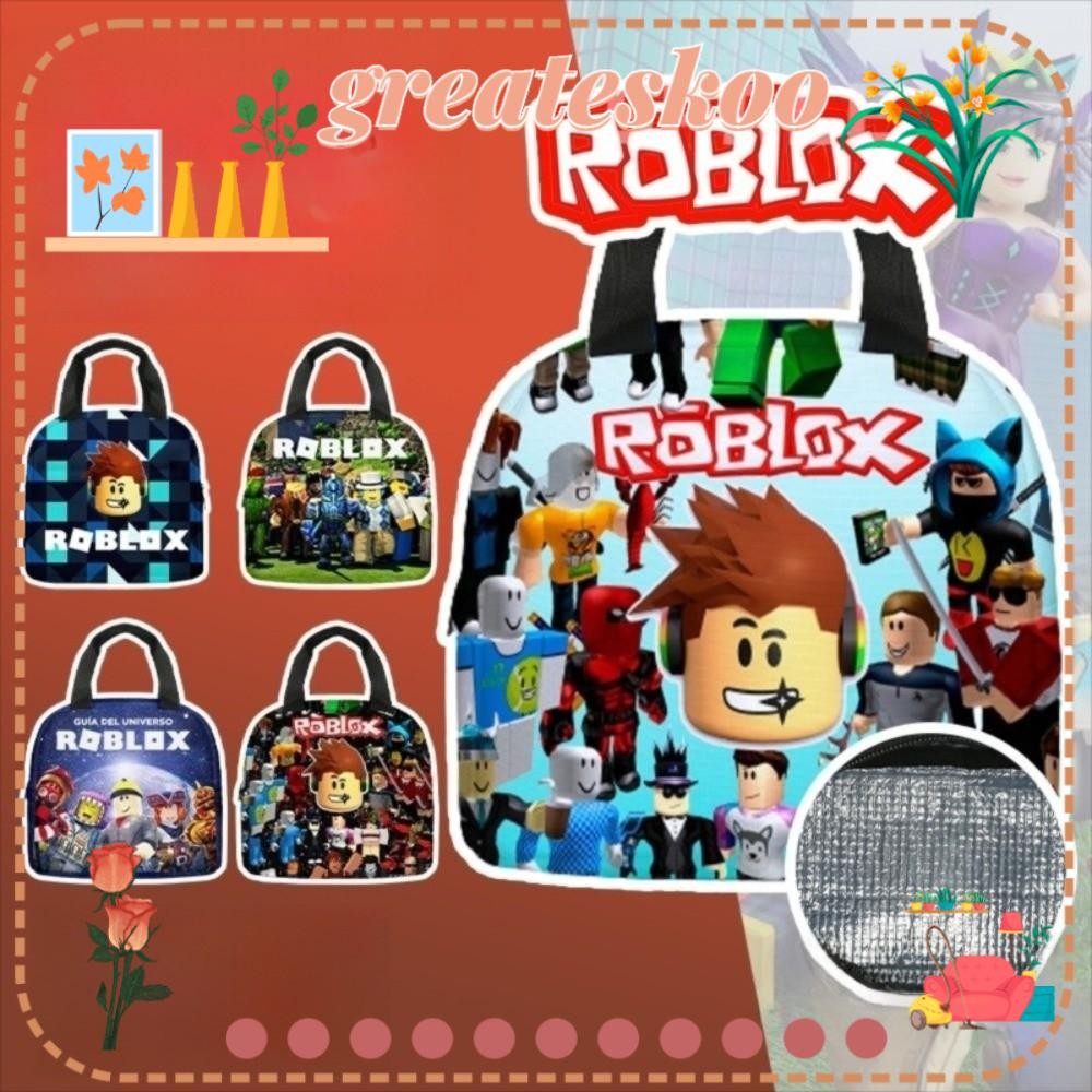GREATESKOO Children Lunch Box Bag, Portable Large Capicity Roblox Lunch ...