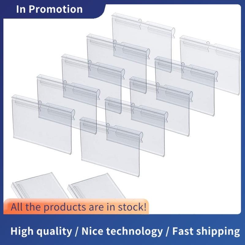100Pcs Clear Plastic Label Holders for Wire Shelf Retail Price Label ...