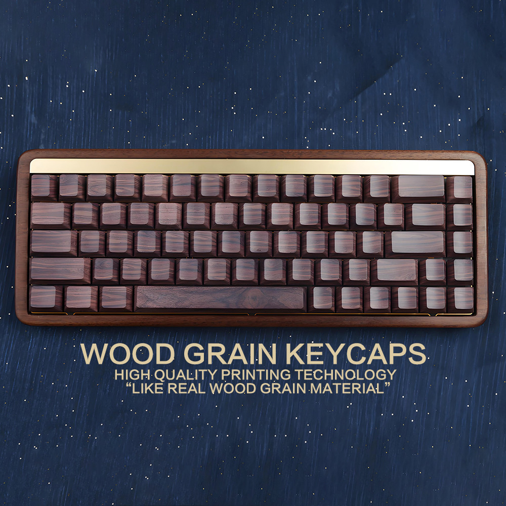 Wood Grain Keycaps/set 131Keys Dye-Sublimation Cherry Profile Side ...
