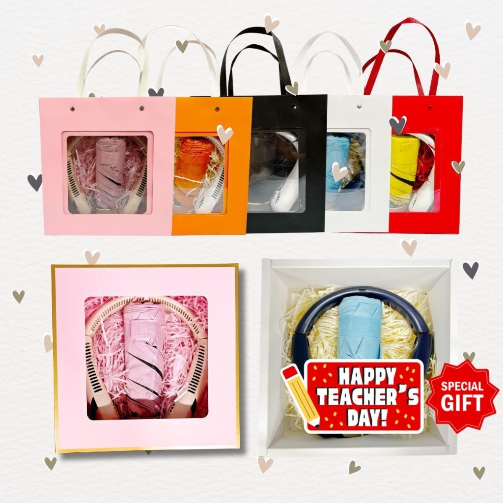 Pocket Umbrella Neck Fan Gift Box Valentine's Day Teacher's Day ...