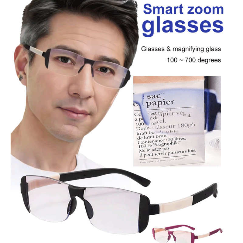 [Ultra-Lightweight/HD 100-700 Degree] Smart Zoom Color-Changing Reading ...