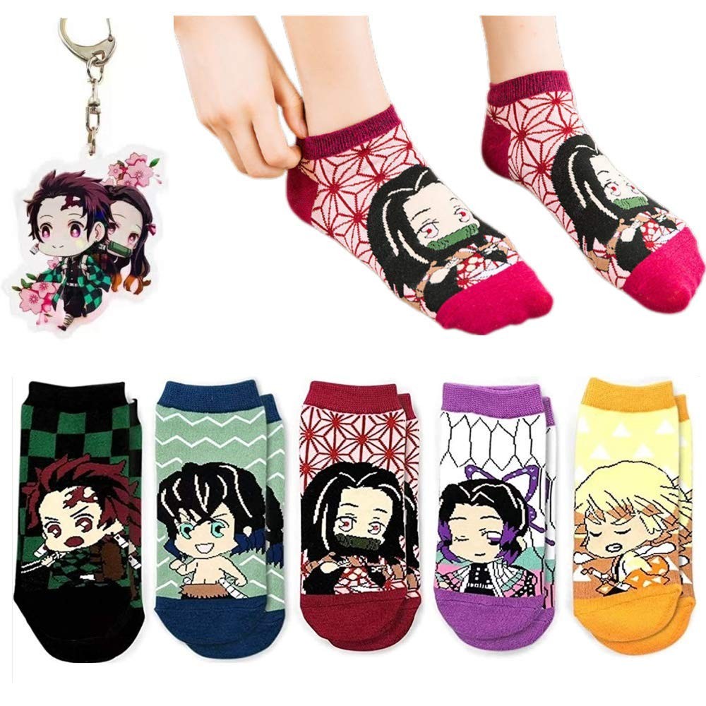 DANSACE Demon Slayer Socks Demon Slayer Socks Tojikore Socks Set of 5 ...