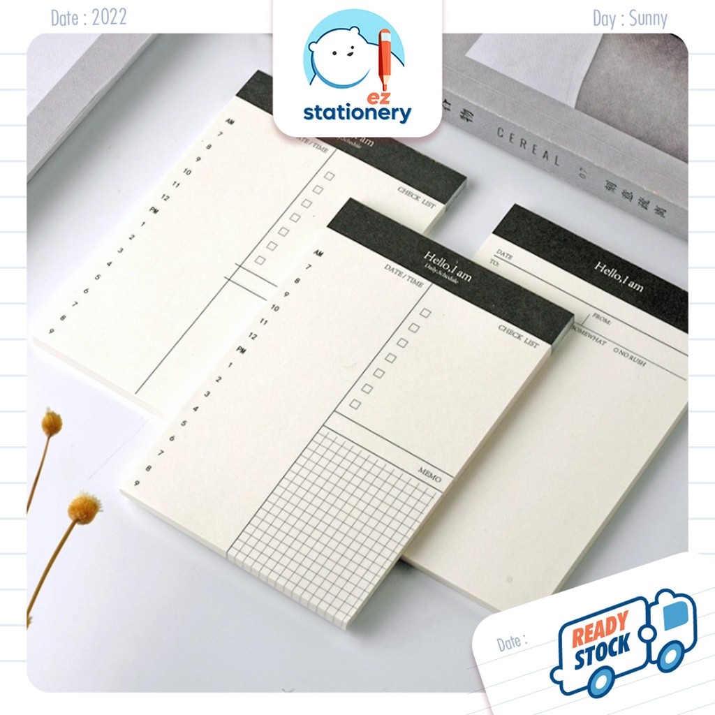 Ready Stock Minimalist Daily Schedule Planner Memo Pad 50 Sheets To Do ...
