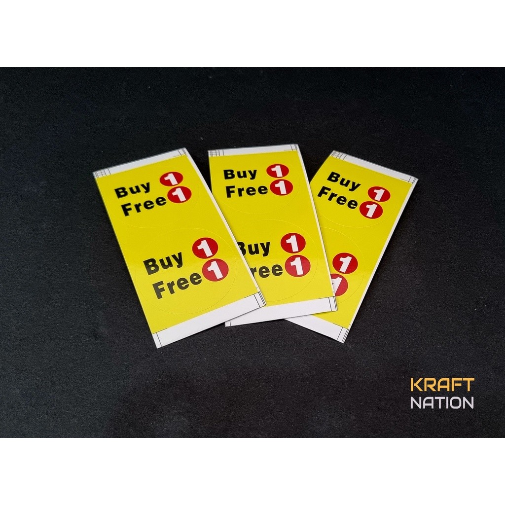 [STICKER] 4 cm Buy 1 Free 1 Round Sticker 2 PCS per UNIT | Shopee Singapore