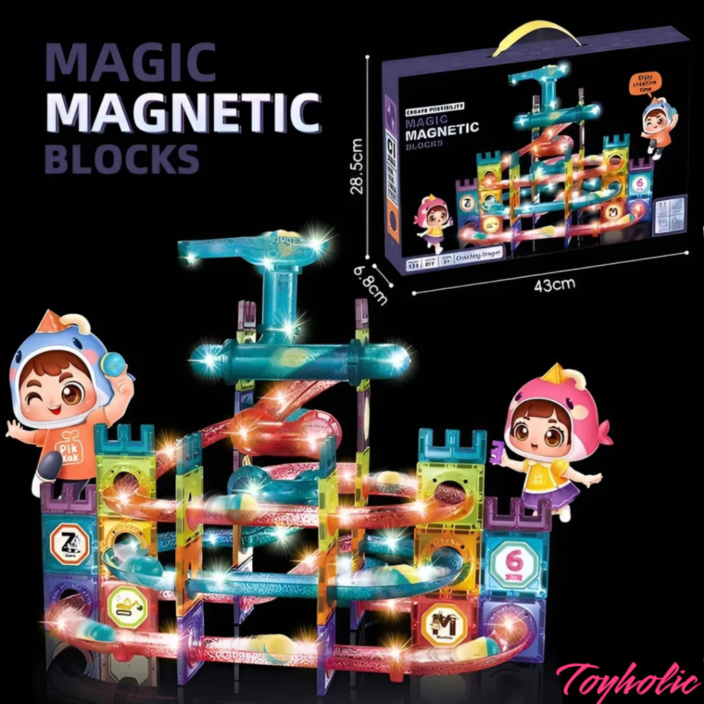 New model 151-piece castle magnetic puzzle set with lights to develop ...