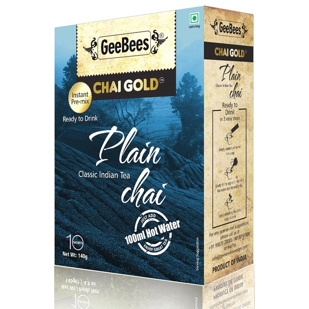 GeeBees Chai Gold Instant Tea Pre-mix Unsweetened 140g (Original/Ginger/Cardamom/Masala ...