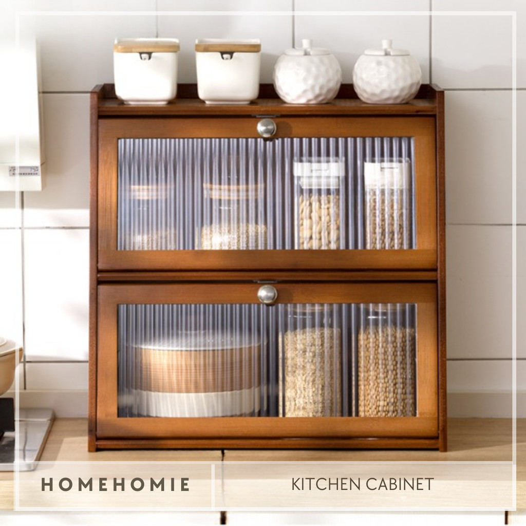 Homehomie Minimalist Muji Nordic Bamboo Cabinet Kitchen Pantry ...