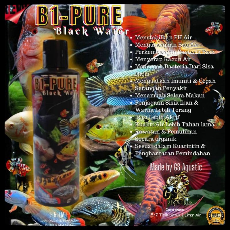 B1-PURE Black Water 250ml Channa & Arowana Active 黑水 | Shopee Singapore