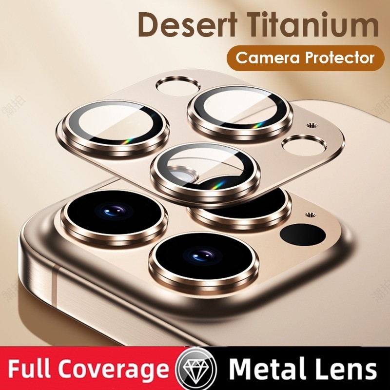 Titanium Desert Gold Camera Lens Protector For iPhone 16 15 14 13 Pro ...