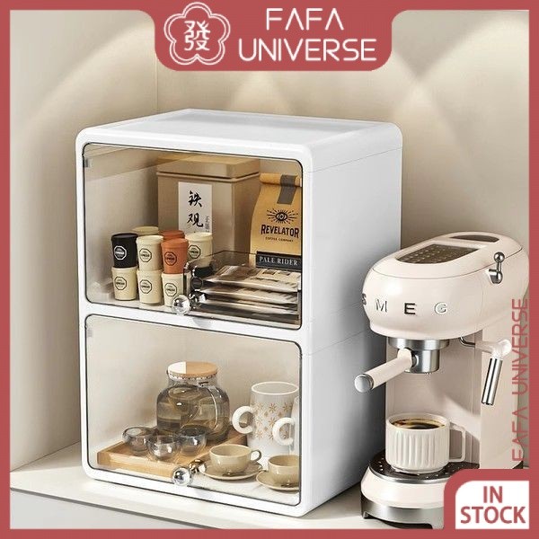 Double Layer Desktop White Transparent Plastic Cup Holder Tea Set ...