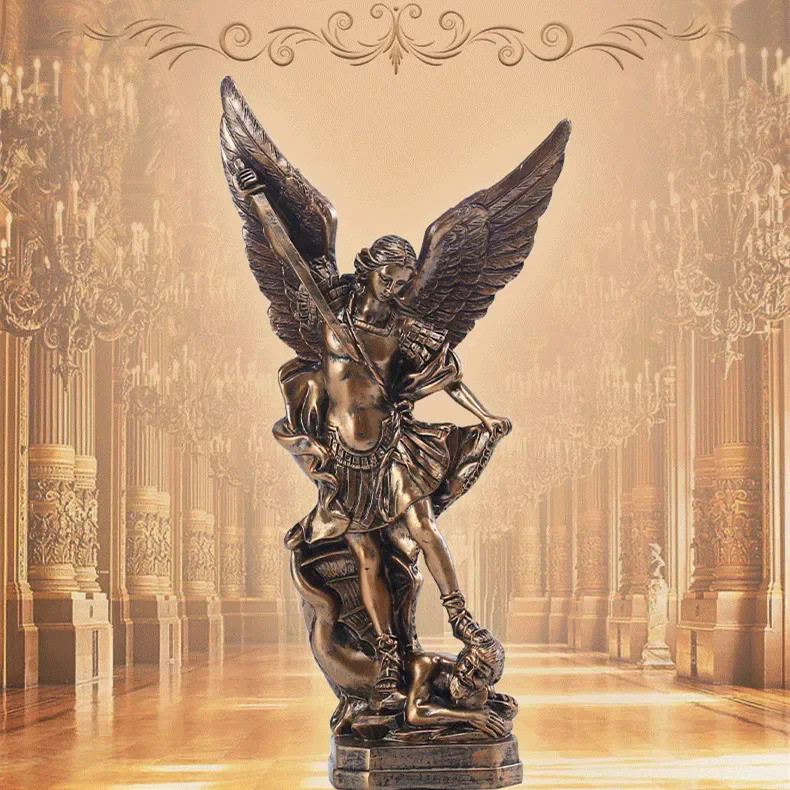 Saint Michael Statue Resin Angel Sculpture Decoration Archangel ...