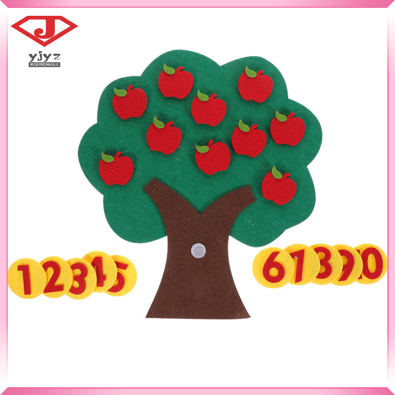 Felt Kindergarten Toys Tree Digital Puzzles for Kids Stickers Toddlers ...
