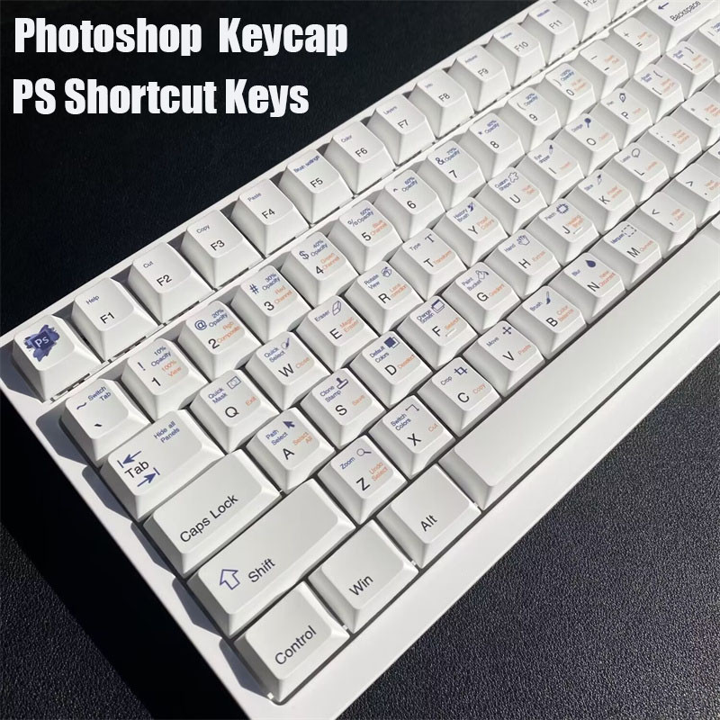 Mechanical Keyboard PS Photoshop Style Keycap Minimalist White Shortcut ...